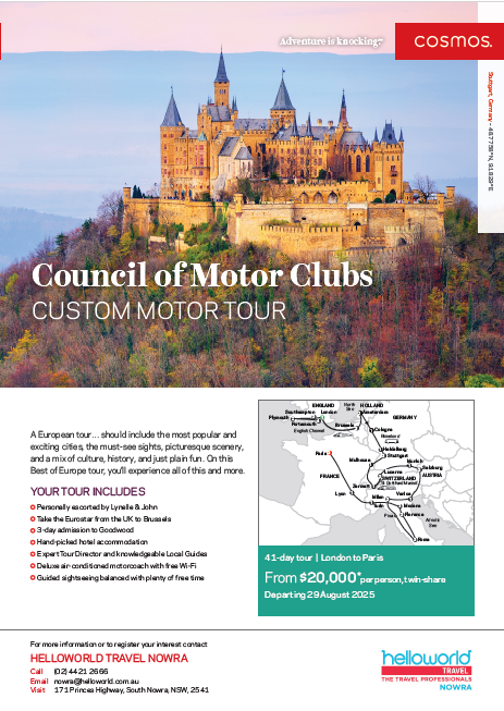 Council of Motor Clubs – 2025 European Custom Motor Tour